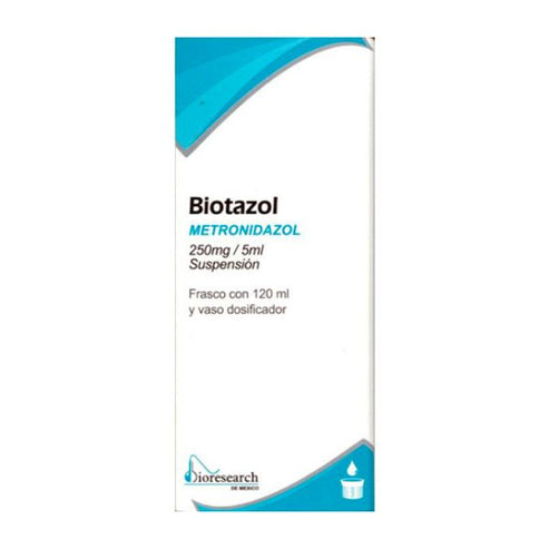 Biotazol (Metronidazol) 250 mg/5 ml Suspensión 120 ml – Farmacia Sanorim