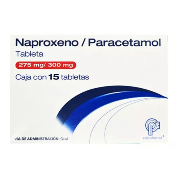 Naproxeno / Paracetamol 275 mg / 300 mg Caja con 15 Tabletas Psicofarm ...