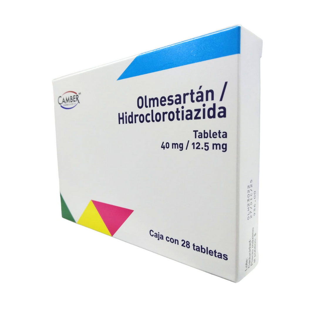 Olmesartan 40 mg Hidroclorotiazida 12.5 mg Caja con 28 Tabletas – Farmacia Sanorim