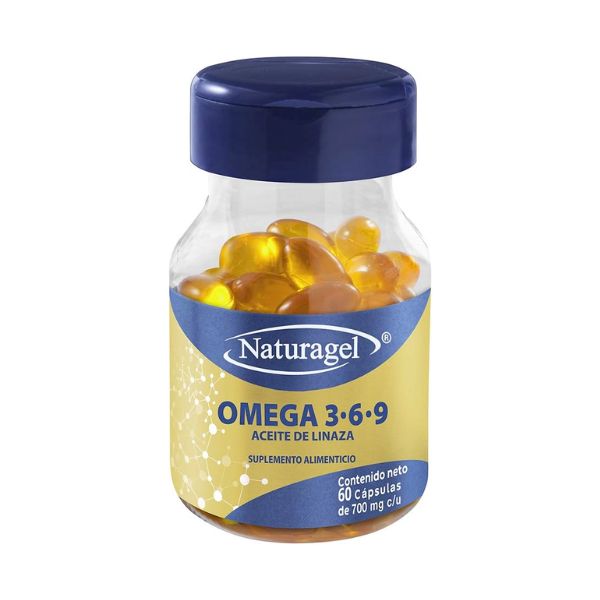 Omega 3-6-9 Aceites de Pescado, Linaza y Oliva Frasco con 60 Cápsulas ...