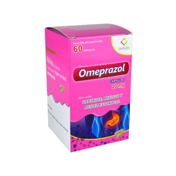 Omeprazol 20 mg Caja con Frasco de 60 Cápsulas – Farmacia Sanorim