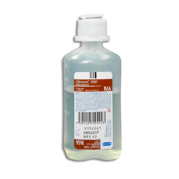 Otrozol 500 (Metronidazol) 500 mg/100 ml Solución Inyectable Frasco de ...