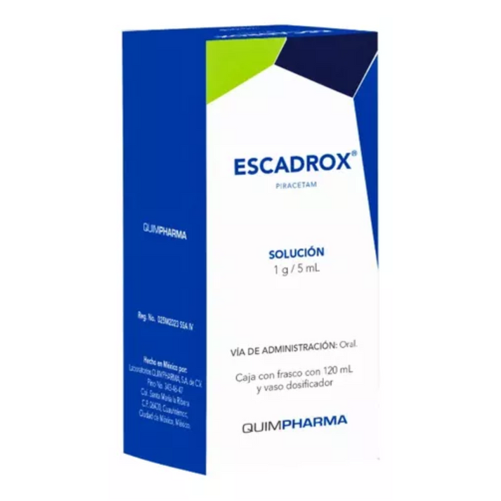 Escadrox (Piracetam) Suspensión 1 g/5 ml Caja con Fraco con 120 ml – Farmacia Sanorim