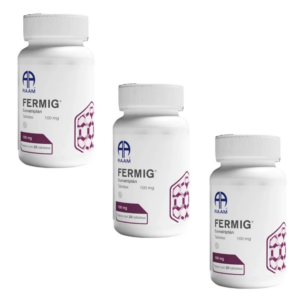 Fermig (Sumatriptan) 100 mg Frasco con 20 Tabletas – Farmacia Sanorim