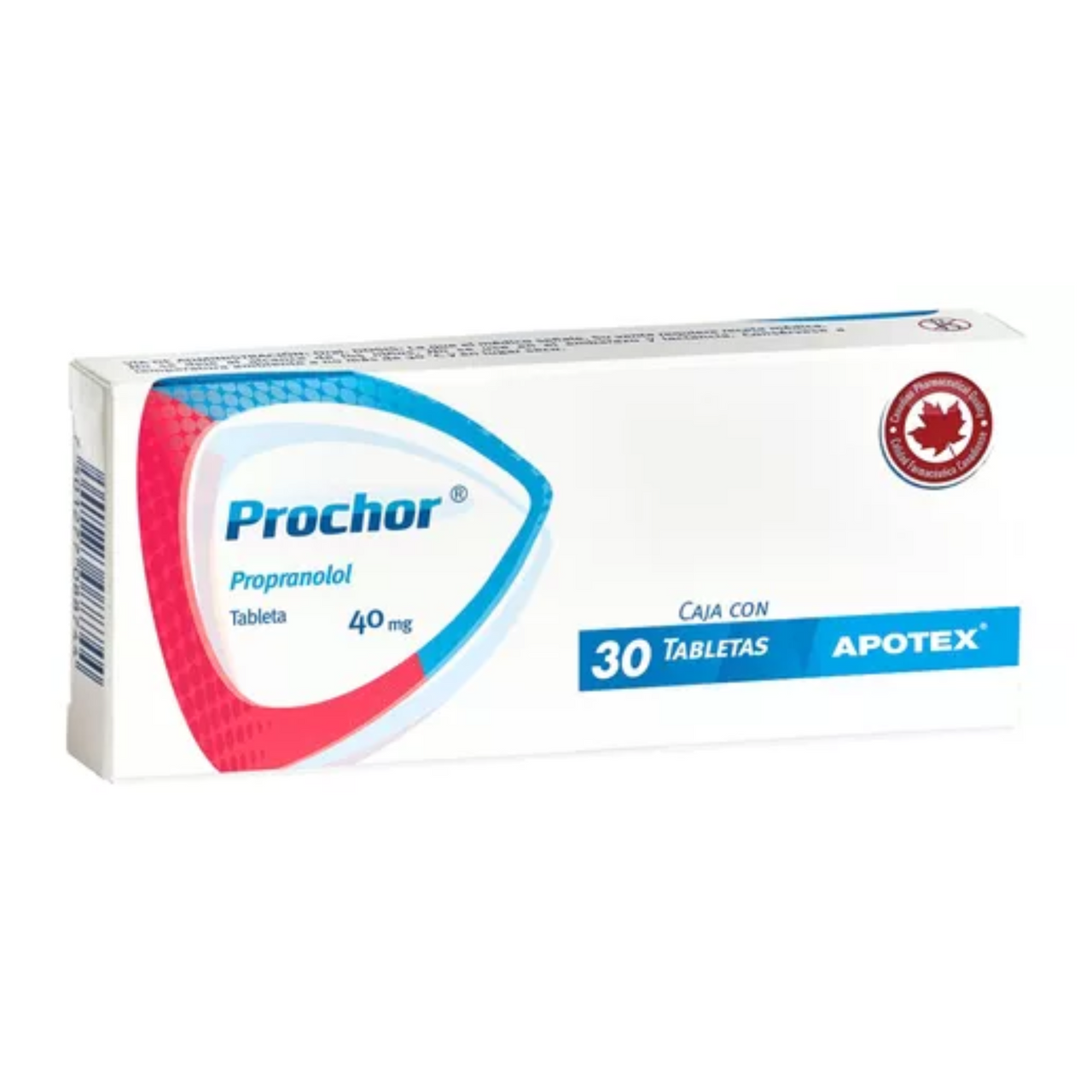 Prochor (Propranolol) 40 mg caja con 30 Tabletas Apotex – Farmacia Sanorim