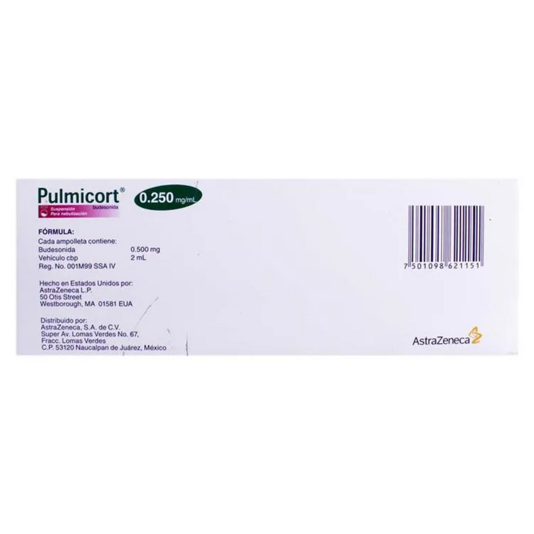Pulmicort (Budesonida) .250 mg Caja con 5 Ampolletas para Nebulizar ...