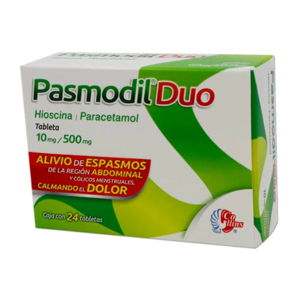 Pasmodil Duo (Hioscina/Paracetamol) 10 Mg/500 mg Caja con 24 Tabletas ...