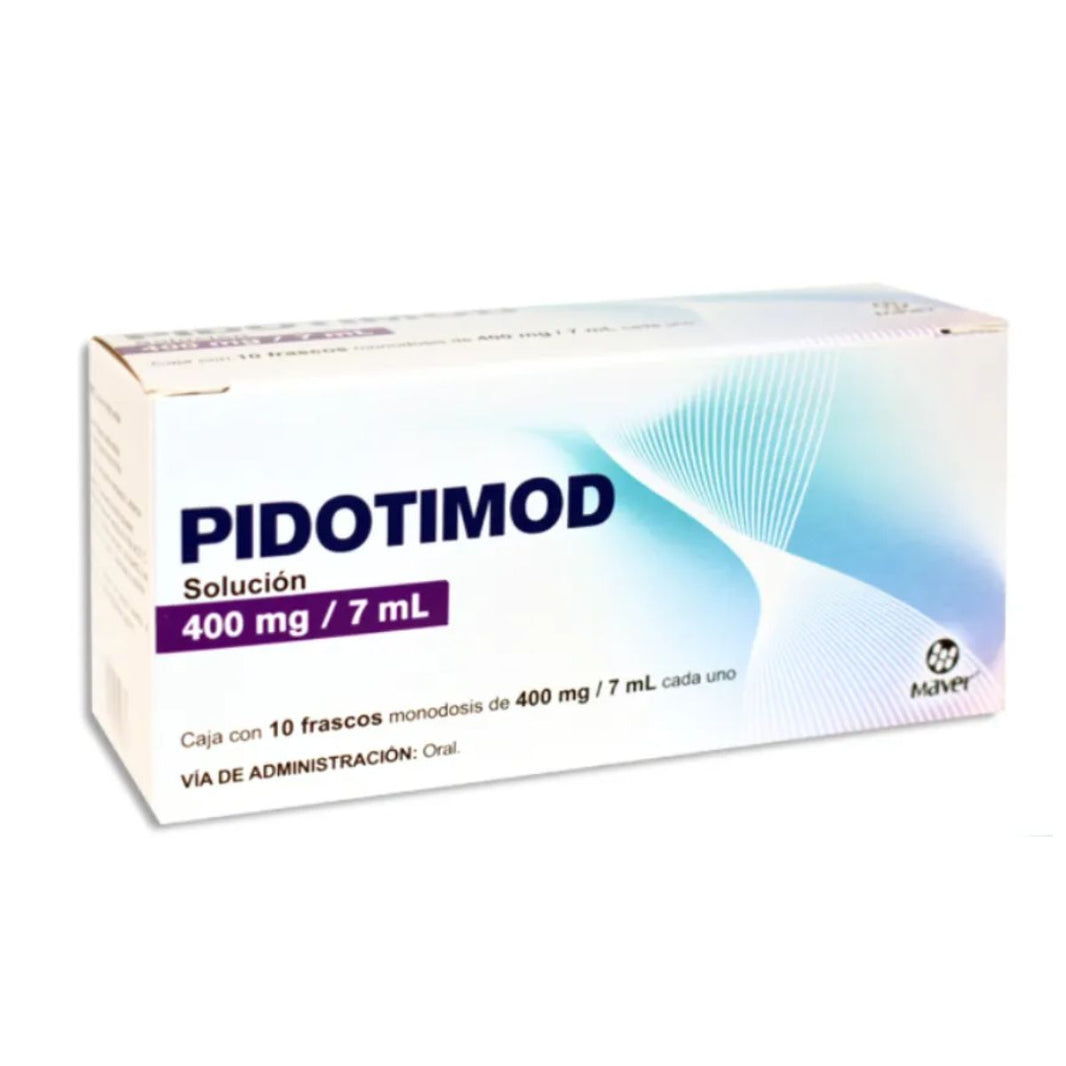 Pidotimob 400 mg/ 7 mL Caja con 10 Frascos Monodosis con Solución Oral ...