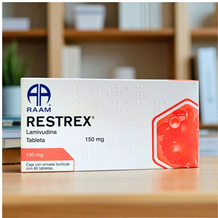 Restrex Lamivudina 150 mg Caja con 60 Tabletas Laboratorios RAAM ...