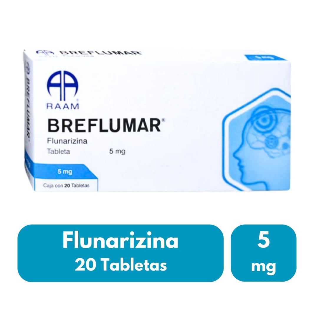 Breflumar (Flunarizina) 5 mg Caja con 20 Tabletas – Farmacia Sanorim