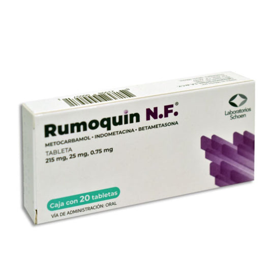 Rumoquin NF Betametasona 0.75 mg, Indometacina 25 mg, Metocarbamol 215 ...