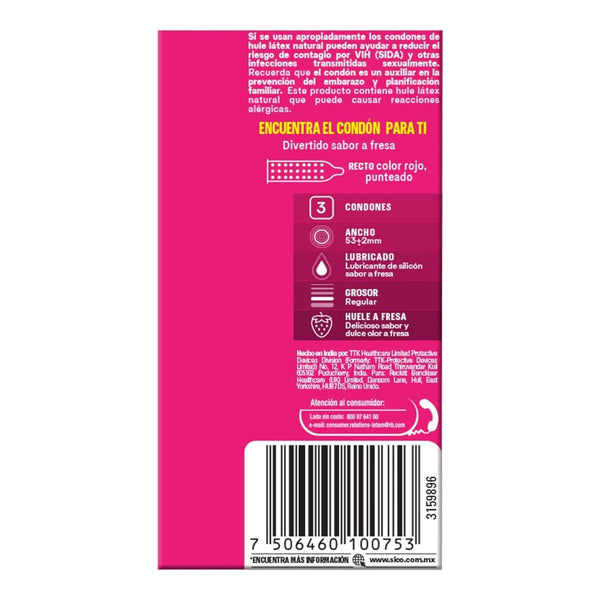 Sico Play Fresa Saboreame Caja con 3 Preservativos Masculinos – Farmacia Sanorim