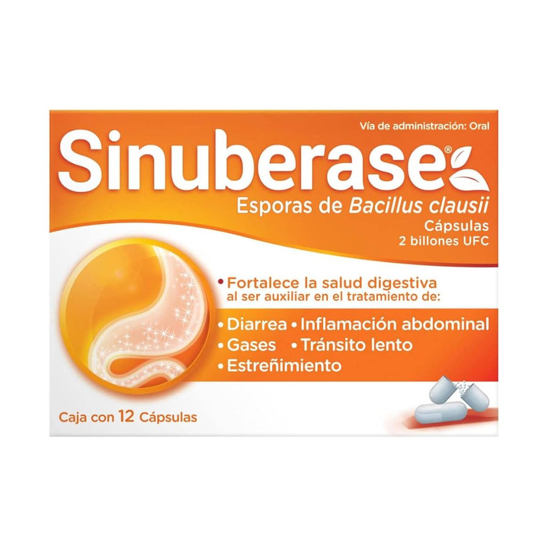 Sinuberase (Bacillus Coagulans) 2 Billones de UFC Caja con 12 Cápsulas ...
