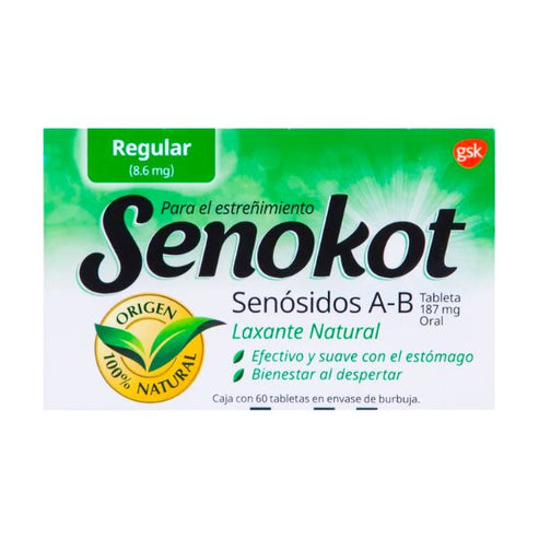 Senokot (Senosidos A-B) 187 mg Caja con 28 Tabletas – Farmacia Sanorim