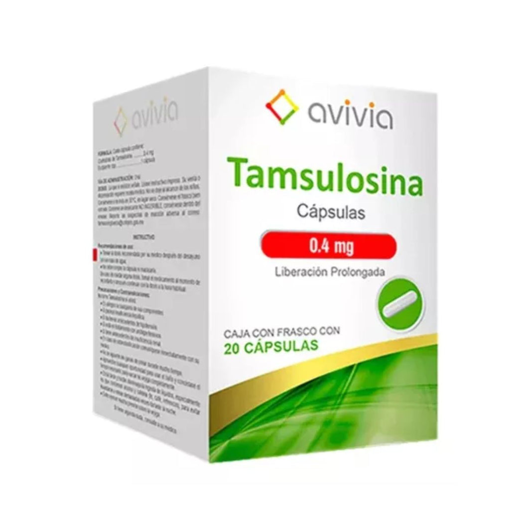 Tamsulosina 0.4 mg Liberación Prolongada Caja con 20 Cápsulas Avivia ...