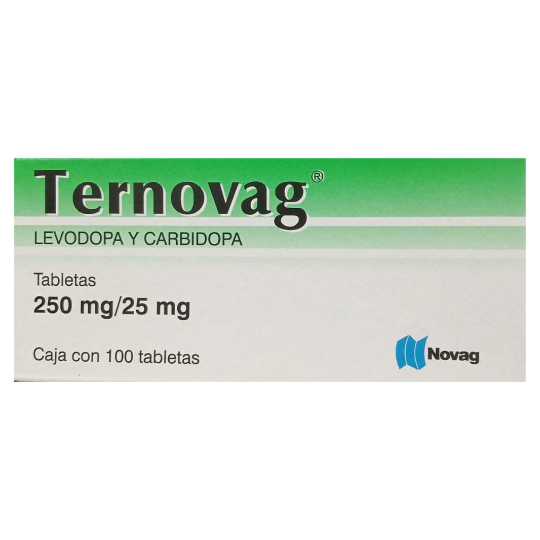 Ternovag (Levodopa Carbidopa) 250 mg/25 mg Caja con 100 Tabletas ...