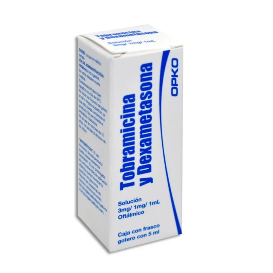 Dexametasona 1 mg, Tobramicina 3 mg Solucion Oftalmica Frasco Gotero c ...