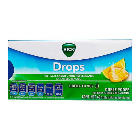 Vick Drops Pastillas Sabor Limón Caja con 20 Pastillas – Farmacia Sanorim