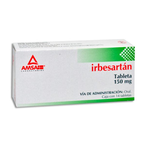 Irbesartan 150 mg Caja con 14 Tabletas AMSA – Farmacia Sanorim