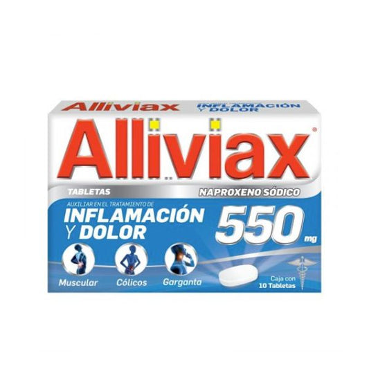 Alliviax 550 mg Caja con 10 Tabletas – Farmacia Sanorim