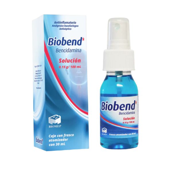 Biobend (Bencidamina) Solución 0.15 g/100 ml Frasco con 30 ml ...