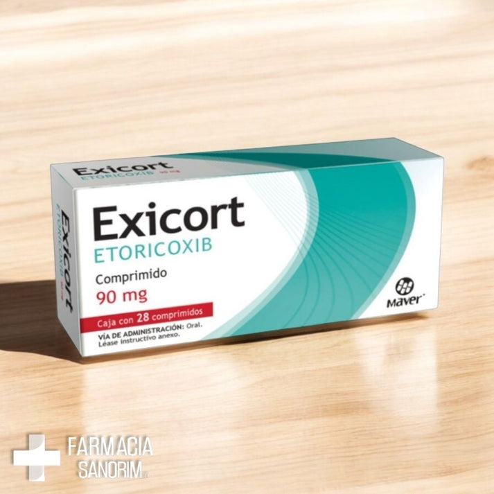 Exicort (Etoricoxib) 90 mg Caja con 28 Comprimidos – Farmacia Sanorim