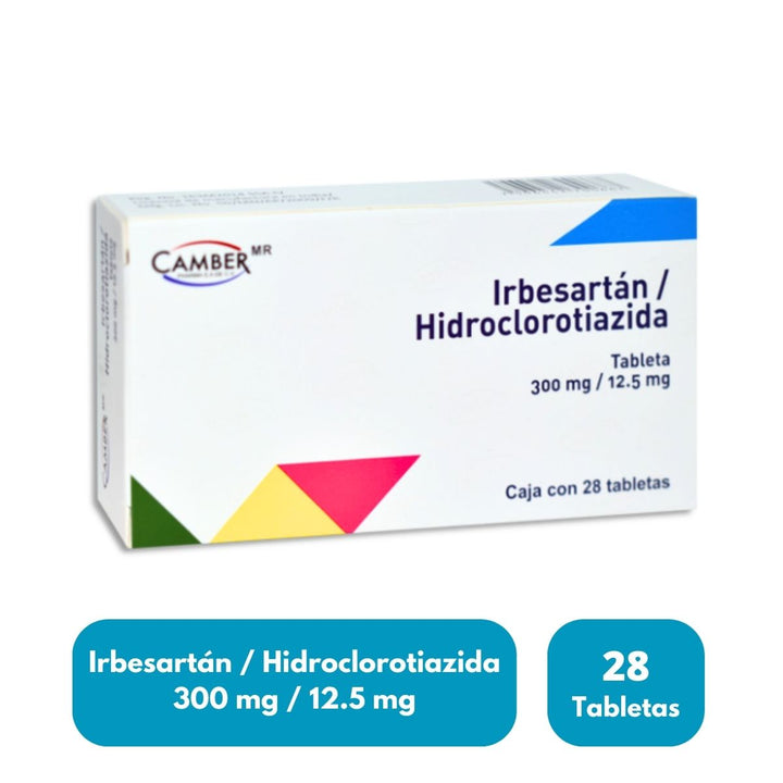 Irbesartán Hidroclorotiazida 300 Mg / 12.5 Mg Caja con 28 Tabletas ...