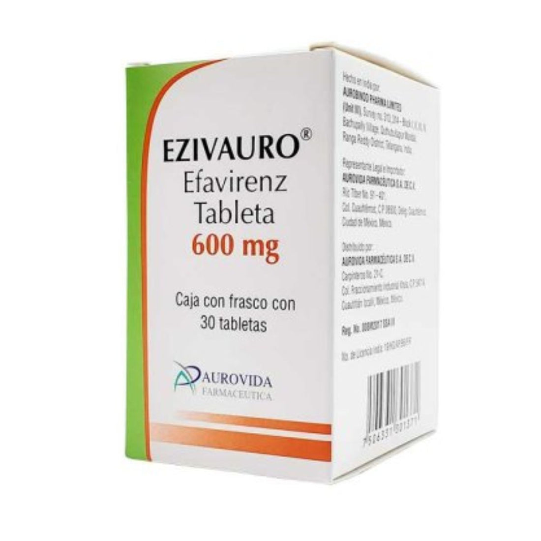 Ezivauro (Efavirenz) 600 mg Caja con 30 Tabletas – Farmacia Sanorim