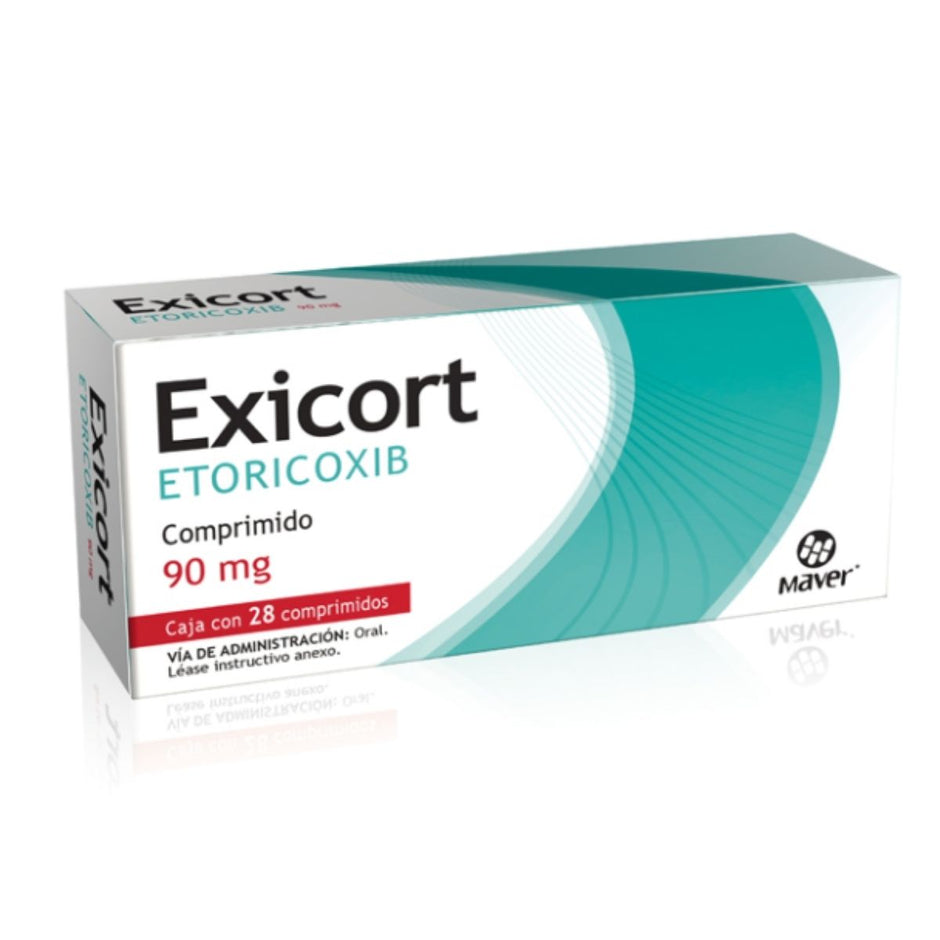 Exicort (Etoricoxib) 90 mg Caja con 28 Comprimidos – Farmacia Sanorim