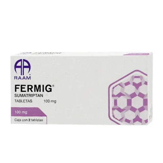 Fermig (Sumatriptan) 100 mg Caja con 2 Tabletas – Farmacia Sanorim