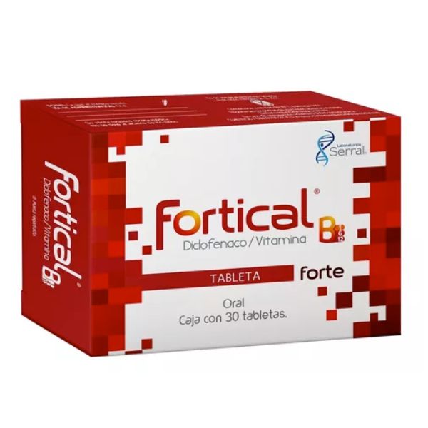 Fortical Forte (Diclofenaco con Vitamina B) Caja con 30 Grageas ...