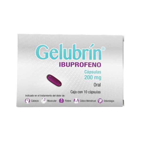 Gelubrin (Ibuprofeno) 200 mg Caja con 10 Cápsulas de Gel – Farmacia Sanorim