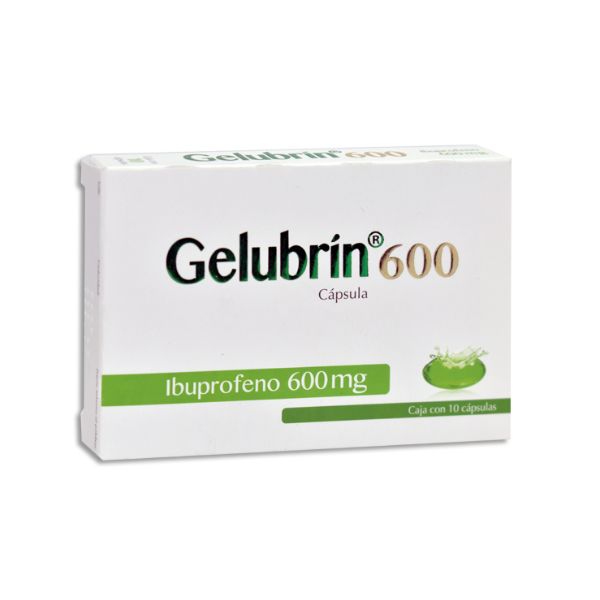 Gelubrin (Ibuprofeno) 600 mg Caja con 10 Cápsulas de Gel – Farmacia Sanorim