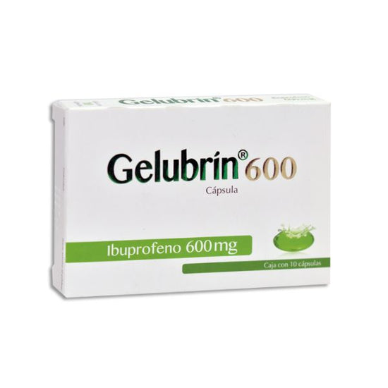 Gelubrin (Ibuprofeno) 600 mg Caja con 10 Cápsulas de Gel – Farmacia Sanorim