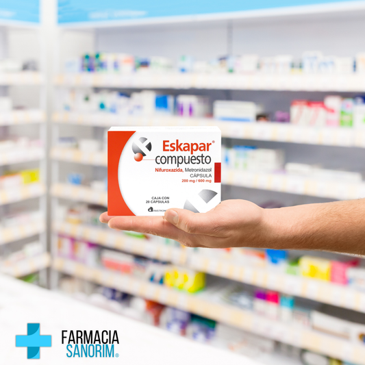 Eskapar (Nifuroxazida/Metronidazo)l 200mg/600mg Caja con 20 Capsulas ...