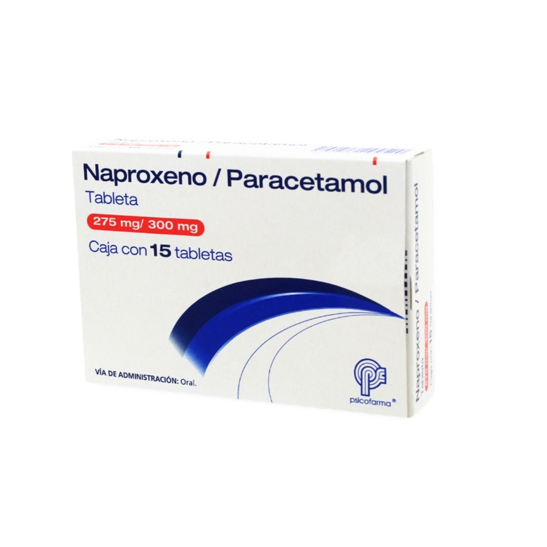 Naproxeno / Paracetamol 275 mg / 300 mg Caja con 15 Tabletas Psicofarm ...