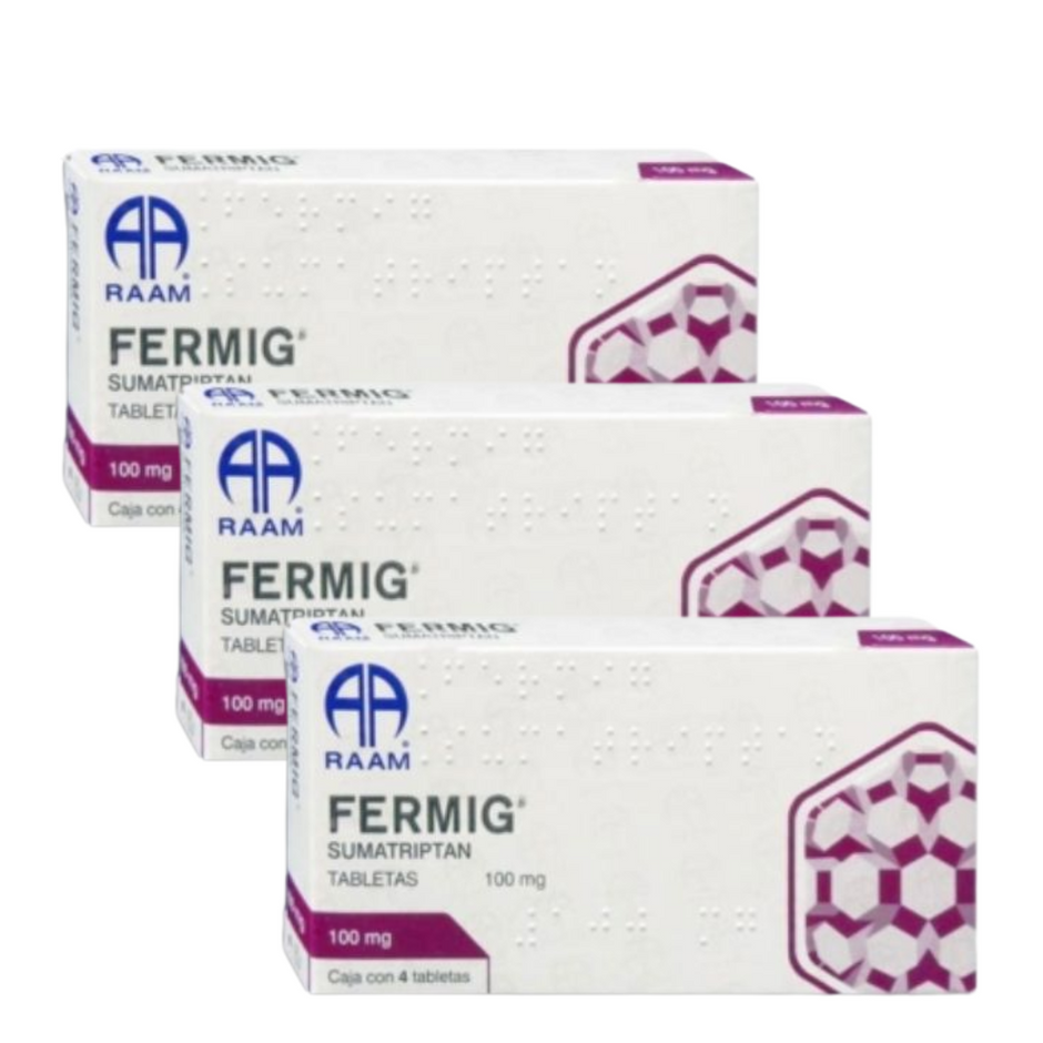 Fermig (Sumatriptan) 100 mg Caja con 4 Tabletas – Farmacia Sanorim