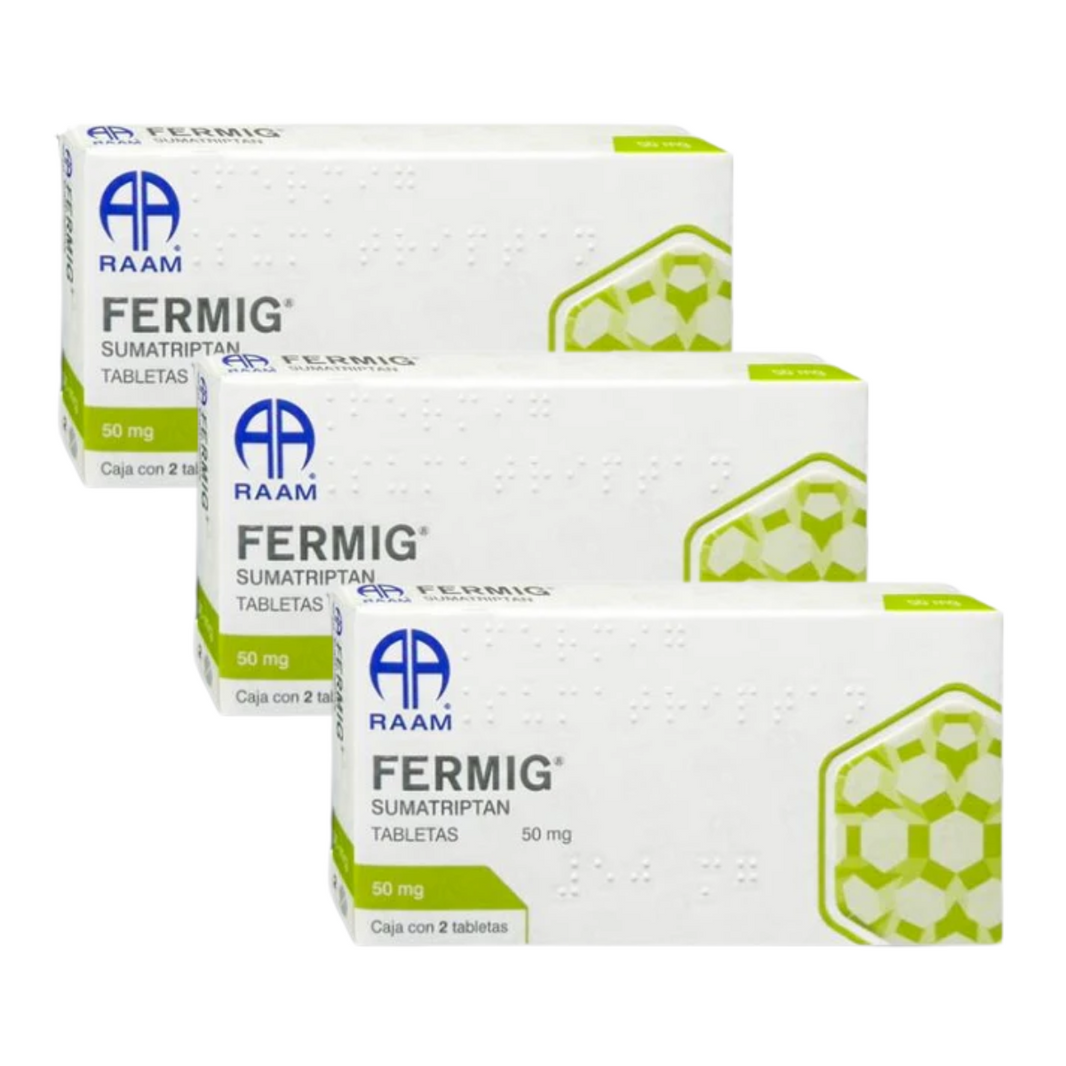 Fermig (Sumatriptan) 50 mg Caja con 2 Tabletas – Farmacia Sanorim