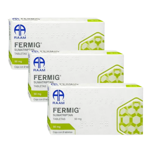 Fermig (Sumatriptan) 50 mg Caja con 2 Tabletas – Farmacia Sanorim