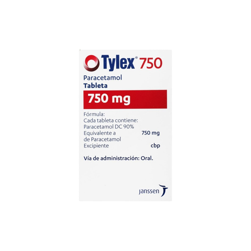 Tylex (Paracetamol) 750 mg Caja con 20 Tabletas – Farmacia Sanorim