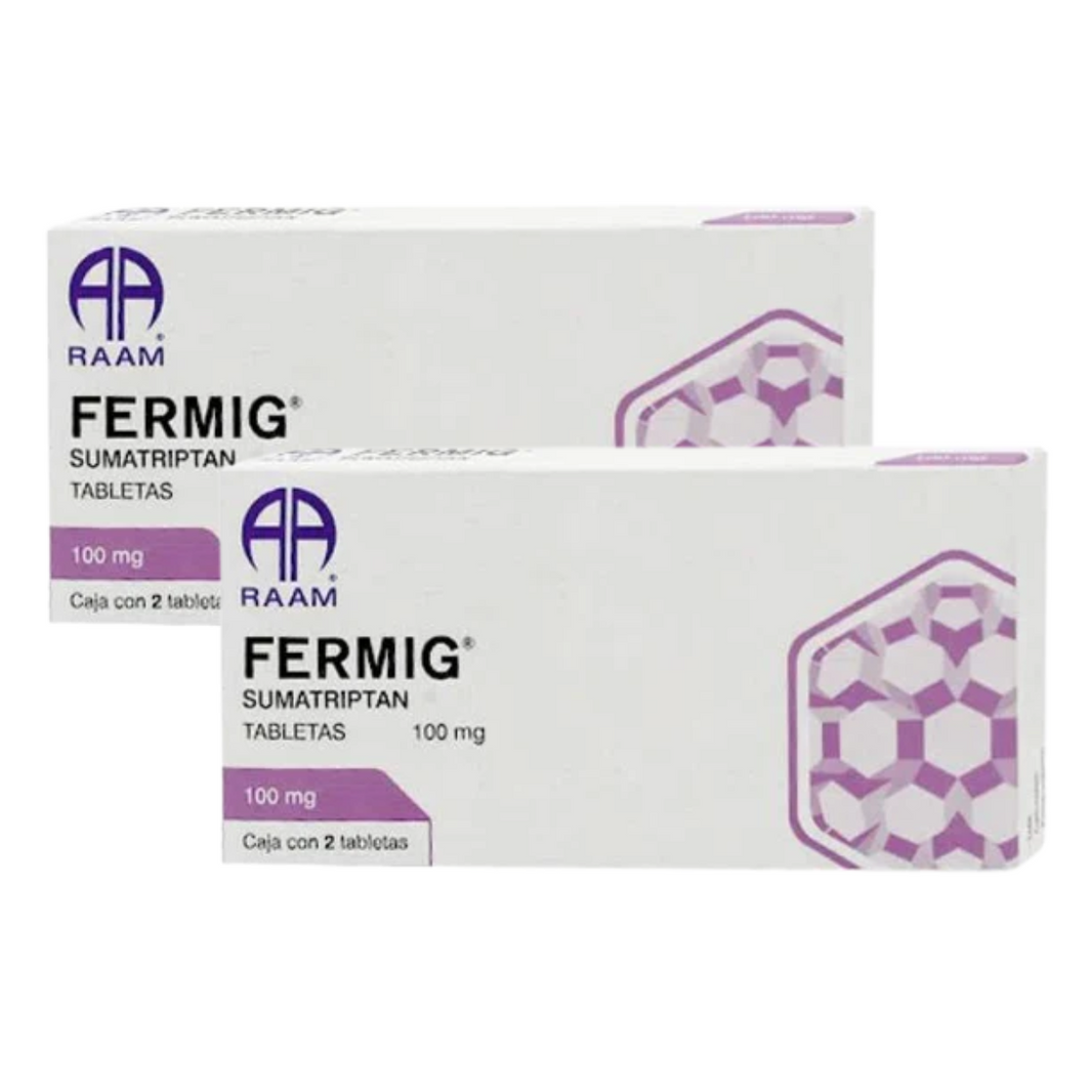 Fermig (Sumatriptan) 100 mg Caja con 2 Tabletas – Farmacia Sanorim
