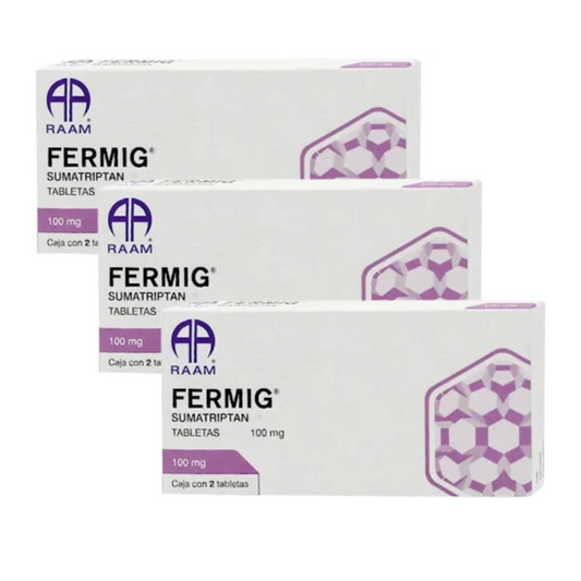 Fermig (Sumatriptan) 100 mg Caja con 2 Tabletas – Farmacia Sanorim