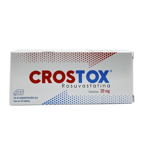 Crostox (Rosuvastatina) 20 mg Caja con 30 Tabletas – Farmacia Sanorim