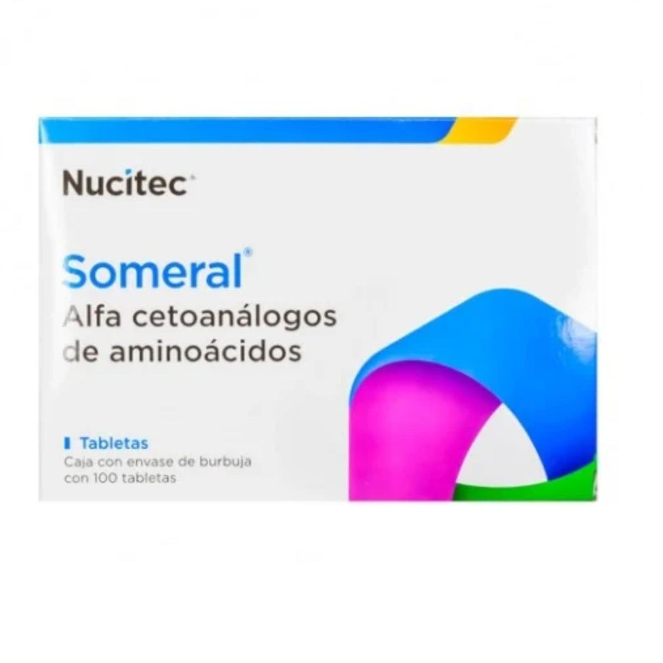 Someral (Alfa Cetoanalogos de Aminoacidos) Caja con 100 Tabletas ...
