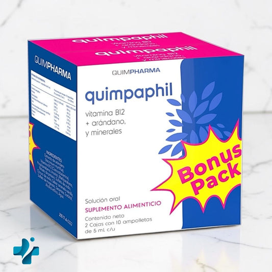 Quimpaphil Vitamina B12 Suplemento 20 Ampolletas Orales – Farmacia Sanorim