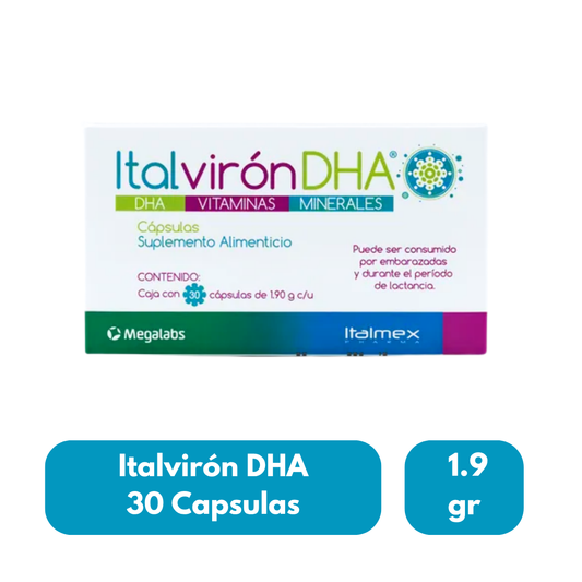 Italvirón DHA Suplemento Alim 1.9 gr Caja con 30 Cápsulas – Farmacia ...
