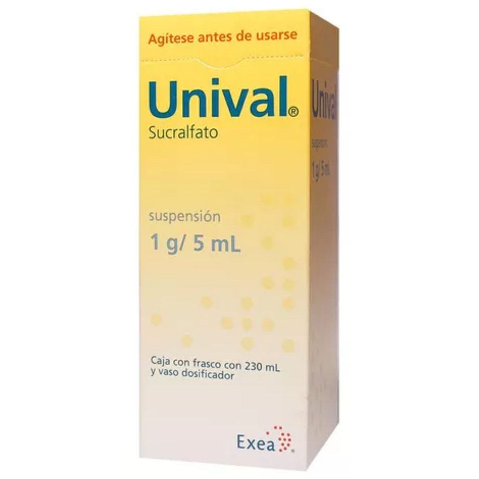 Unival (Sucralfato) 1 g/ 5 mL Suspensión Oral Frasco con 230 mL ...