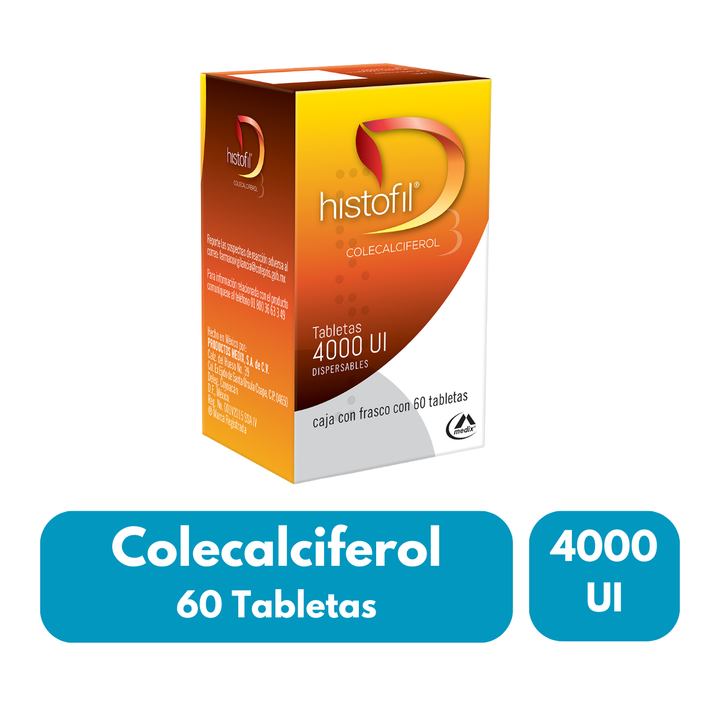 Histofil (Colecalciferol) 4000 UI Dispersable Caja con Frasco con 60 t ...